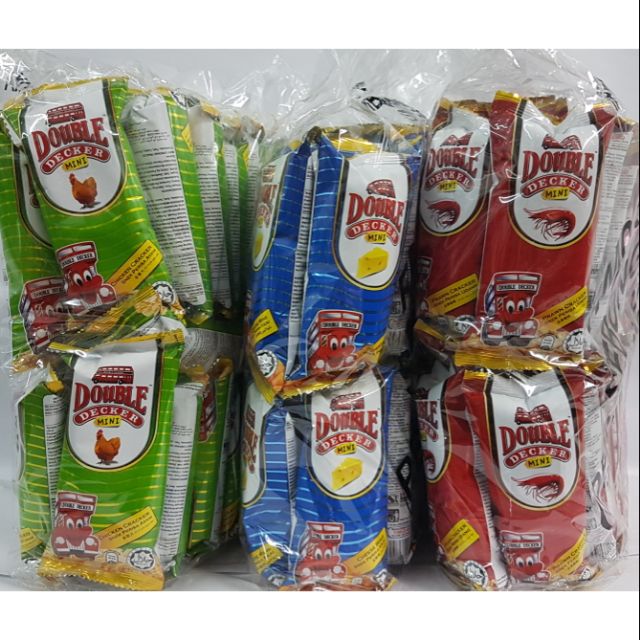Double Decker Snek Mini (Ayam,Keju,Udang) / Mini Snack (Chicken, Cheese ...