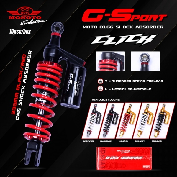 Rear Shock / Gas Shock Absorber (330mm) - Honda Click 125i/150i ...
