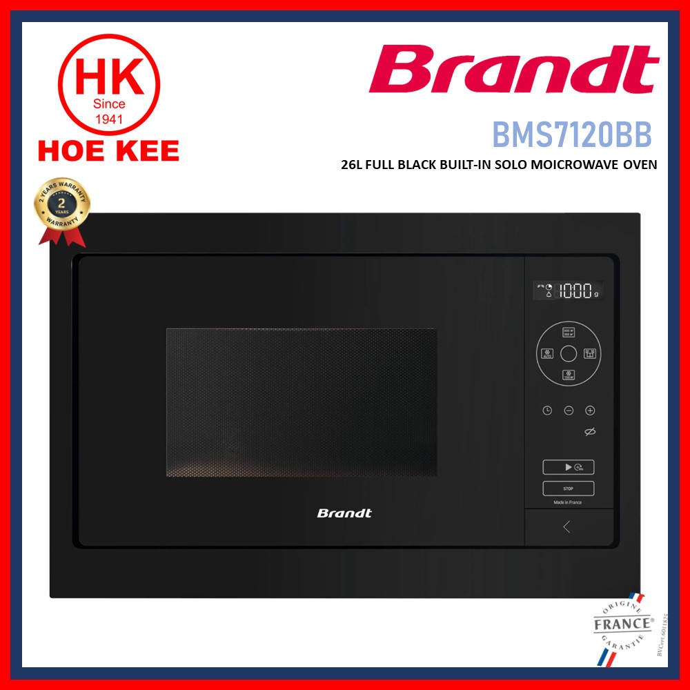 Brandt BMS7120BB Built-in Solo Microwave Oven (26L) | Shopee Singapore