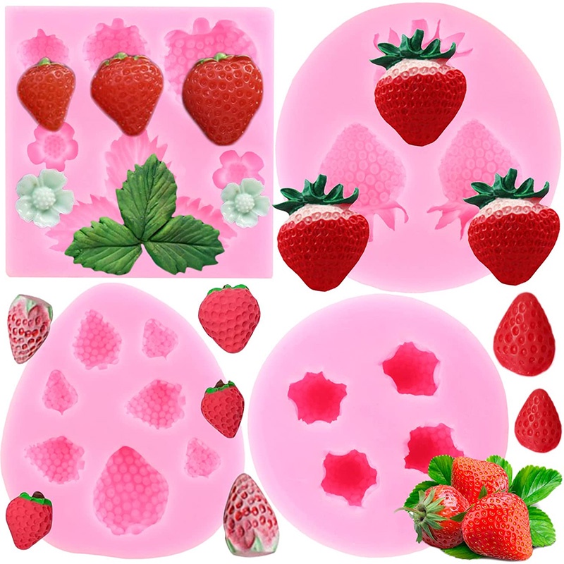 Strawberry Silicone Mold Raspberry Chocolate Fondant Molds Topper Cake ...