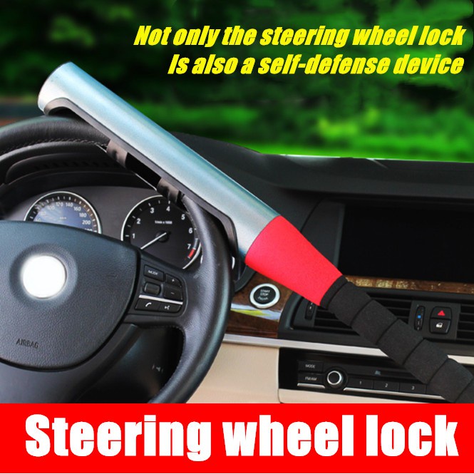 Baseball Bat Anti Theft Car Steering Wheel Lock Set (Self Defence Tool ...