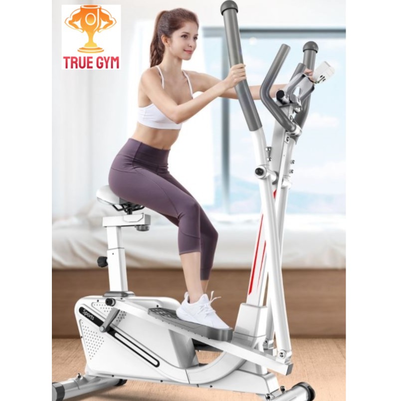 3 in 1 Magnetic Elliptical Machine Trainer Stepper Machine with 16 ...