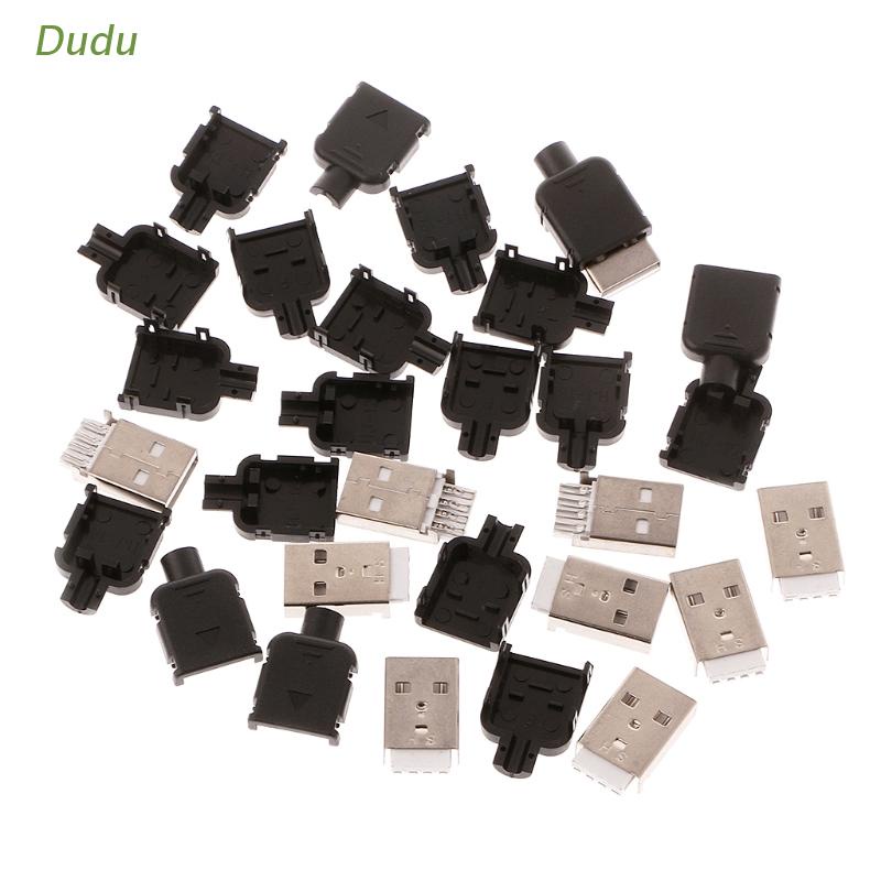 Dudu 10Sets Type A USB 4 Pin Male Socket Kit Connector Plug Termination ...