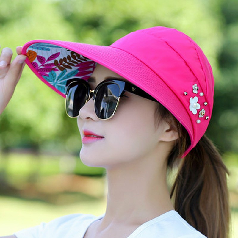 Sports floral embroidered sun hat - Korean style travel. | Shopee Singapore
