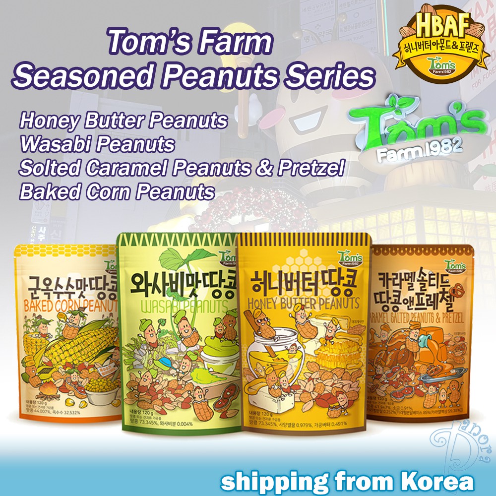 Gilim Tom's Farm Seasoned Peanut / Honey Butter / Wasabi / Baked Corn ...