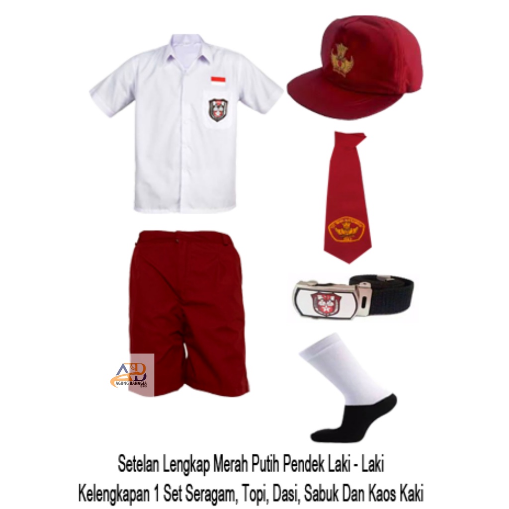 MERAH PUTIH Complete Suit School Uniform For Elementary School Boys Red ...