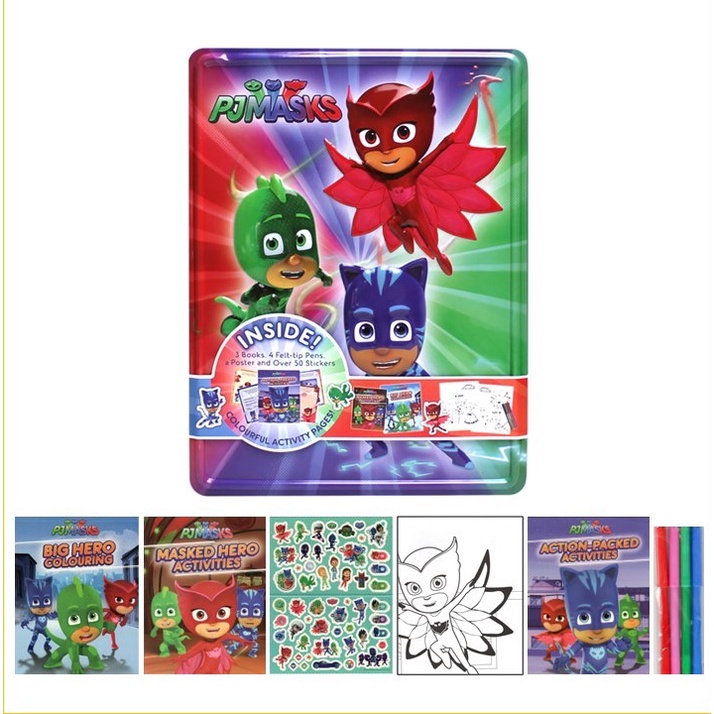 PJ Masks Happy Tin Boxset for Kids (Colouring Book, Activity Book ...