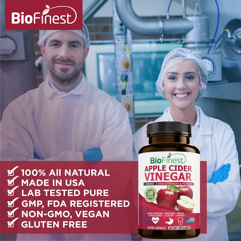 Biofinest Apple Cider Vinegar ACV 1000mg Supplement - Weight Loss Detox ...