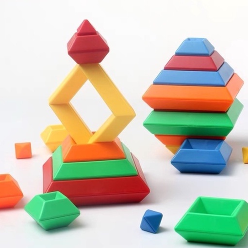Kids Rainbow Stacking Stack Up Build Lego Rainbow Tower Montessori ...