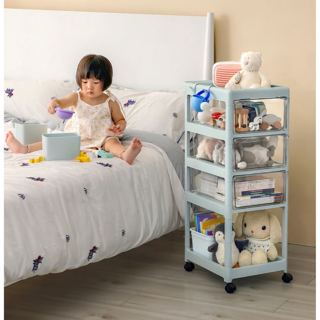 🇸🇬New born infant toddler baby Nursery Storage trolley cart / snacks ...