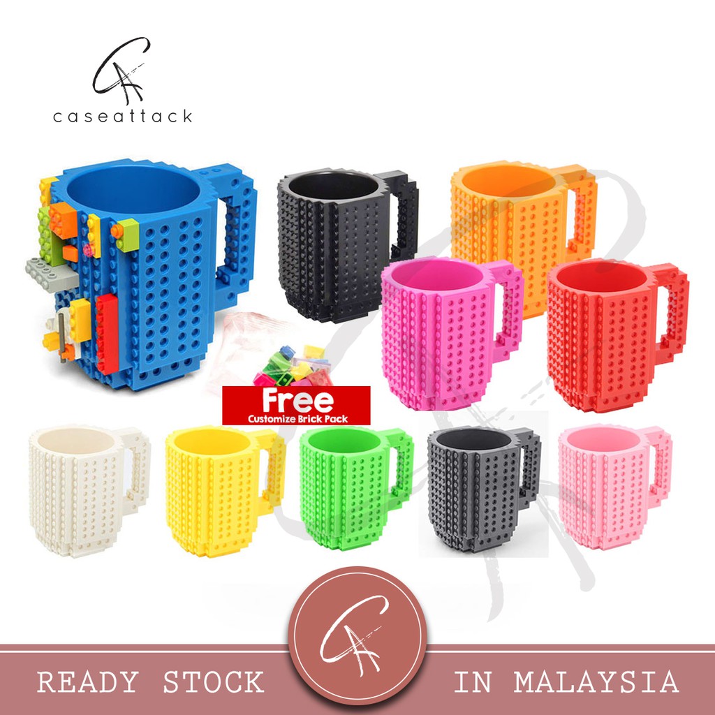 Caseattack DIY Build On Brick Mug Drinking Cup Office Blocks | Shopee ...