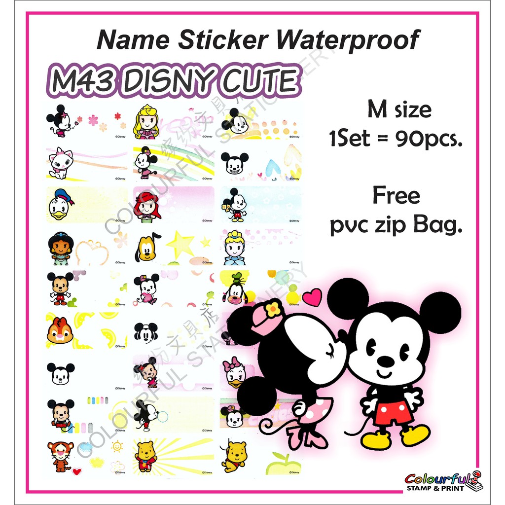 NAME STICKER DISNEY CUTE (WATERPROOF) | Shopee Singapore