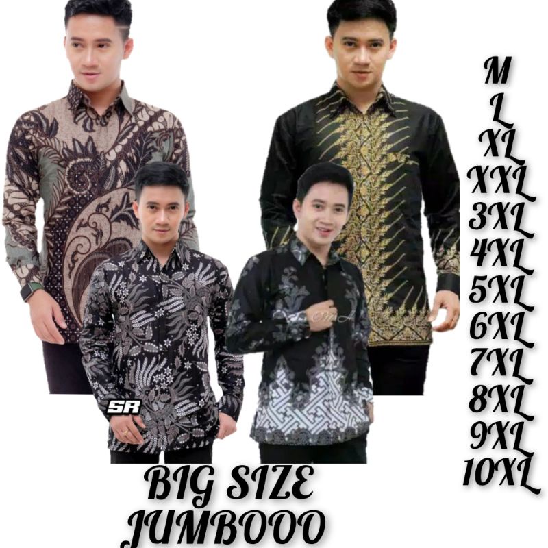 KEMEJA Men's BATIK SHIRT LONG SLEEVES BIG SIZE JUMBO MLXL.XXL.3XL.4XL.5XL.6XL.7XL.8XL.9XL.10XL ...