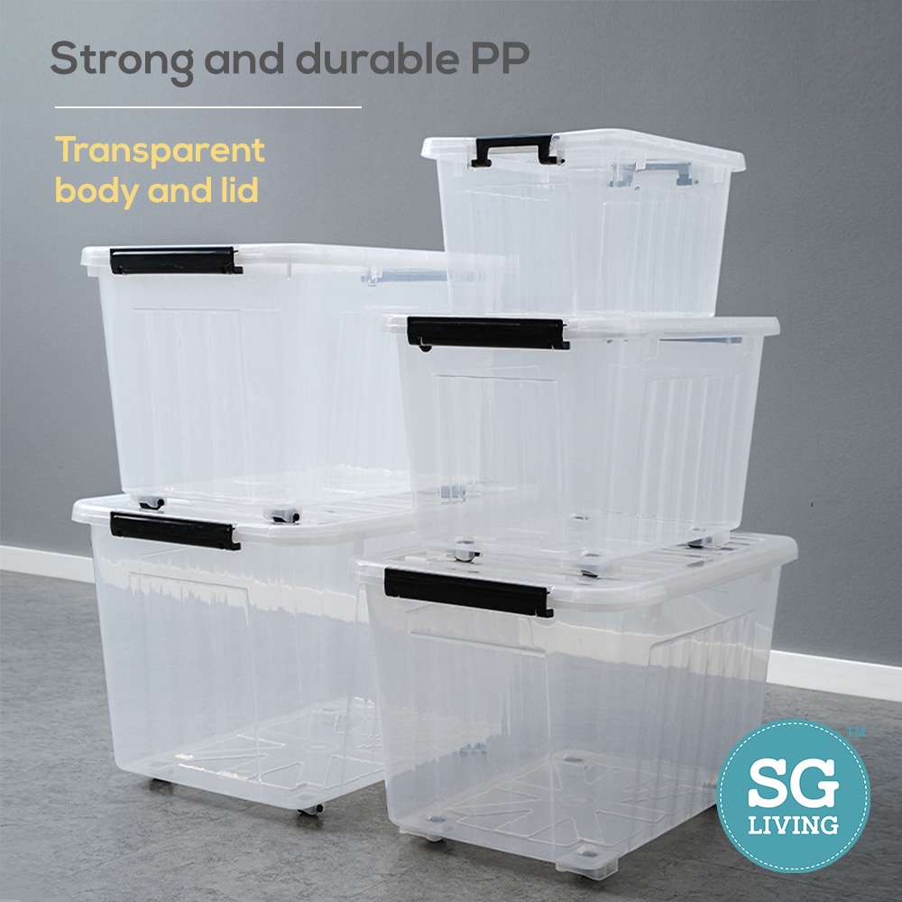 (SG Ready Stock) Stackable Storage Box | Heavy Duty | Transparent ...