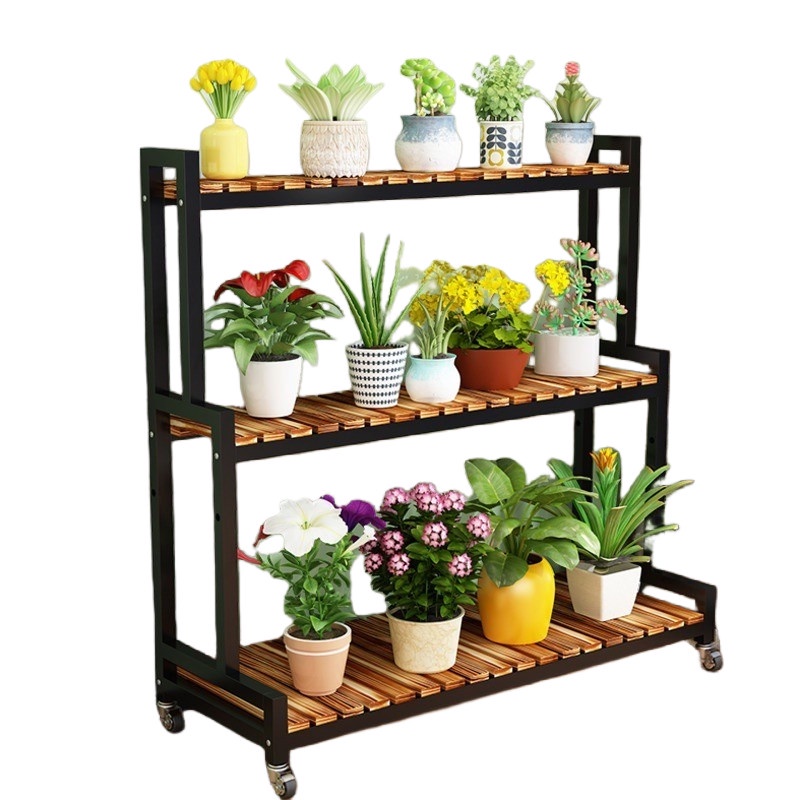 YSSH Multi storey Plant Rack With universal wheels household flower ...