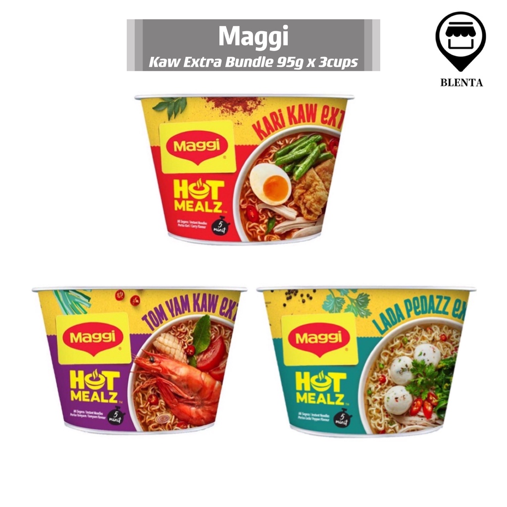[Bundle of 4]Maggi Hot Mealz Noodles TomYamKawExtra/CurryKawExtra ...