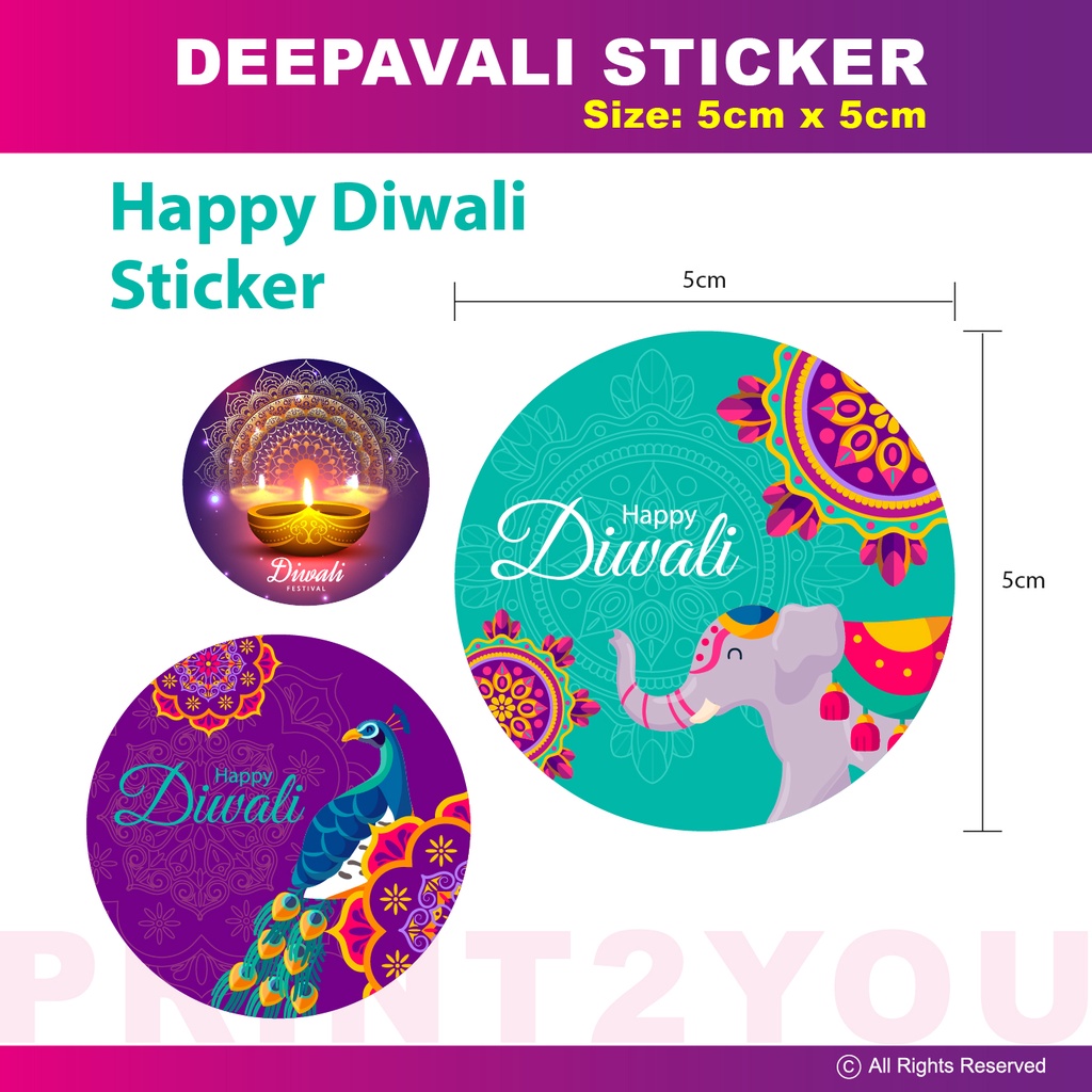[100PCS] DEEPAVALI STICKER, MIRRORKOTE STICKER | Shopee Singapore
