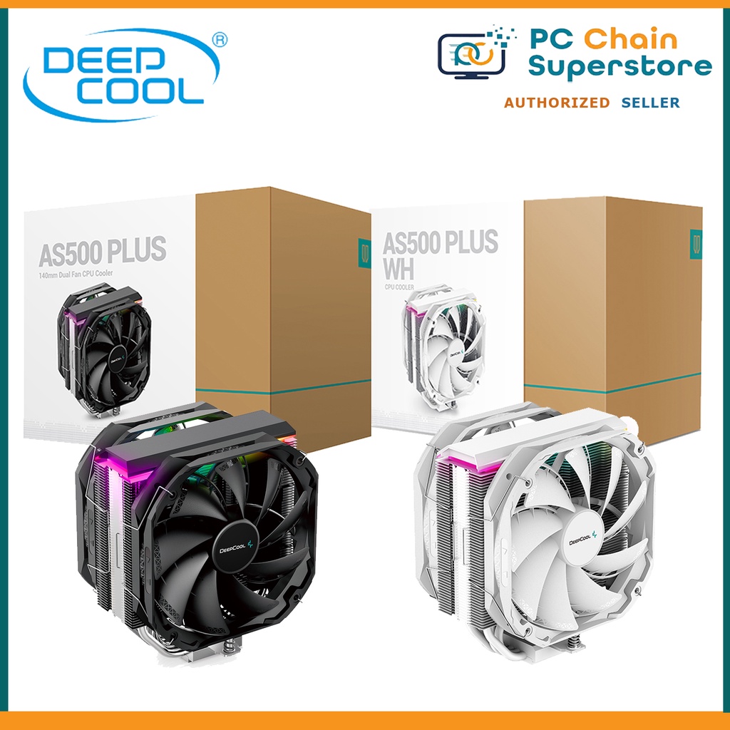 DeepCool AS500 PLUS / WH ARGB High Performance Slim CPU Air Cooler Dual ...