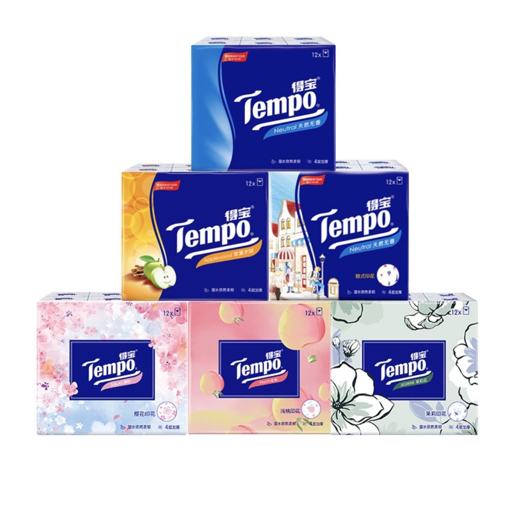 🔥[SG READY STOCK]🔥 Tempo Pocket Tissue Paper 4-Ply 12pc per pack ...