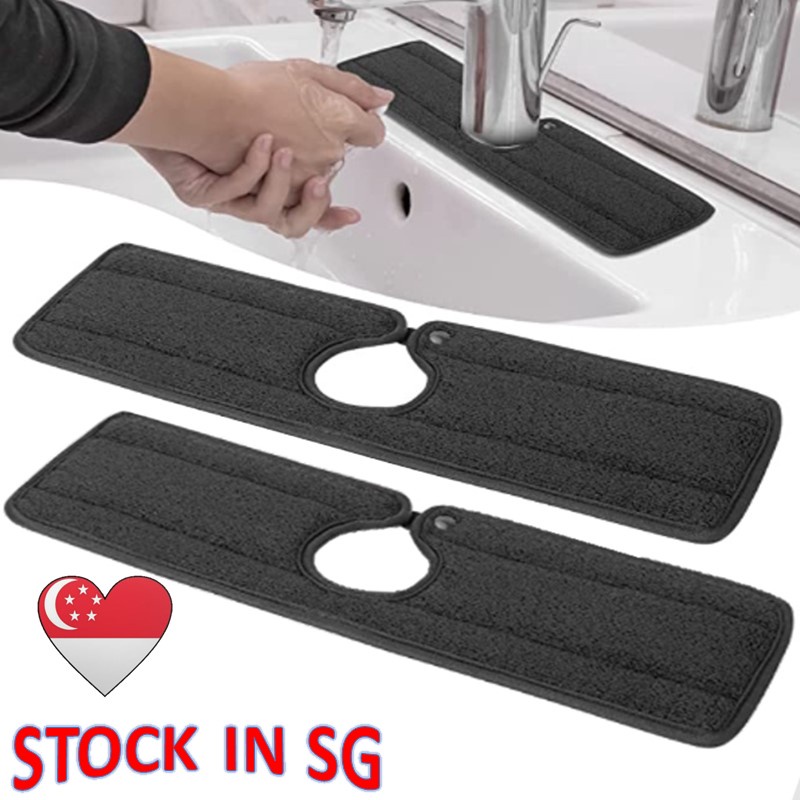 Kitchen Faucet Splash Catcher Absorbent Mat Washable Splash Guard ...