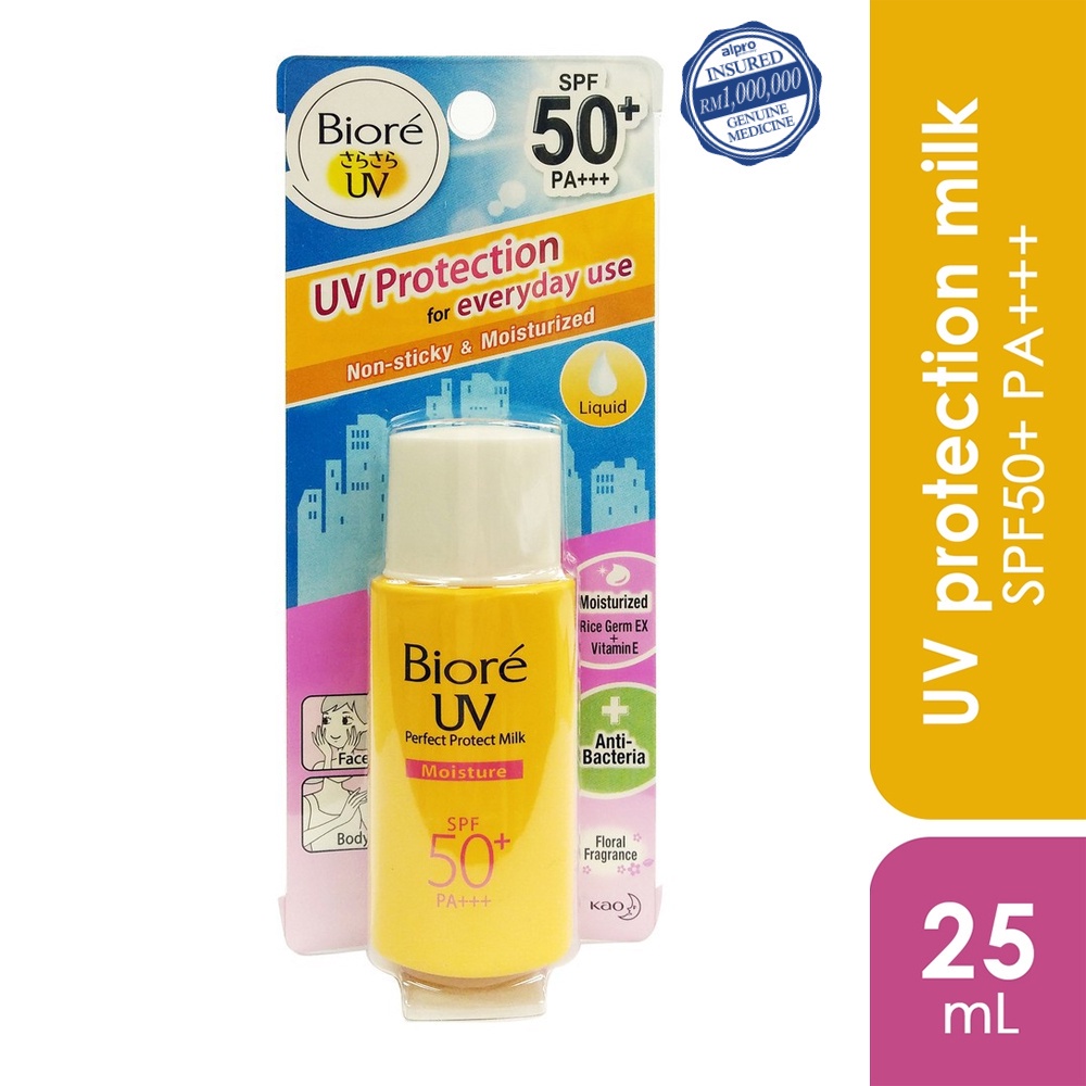 Biore UV Perfect Block Milk Moisture SPF50 (25ml) | Shopee Singapore