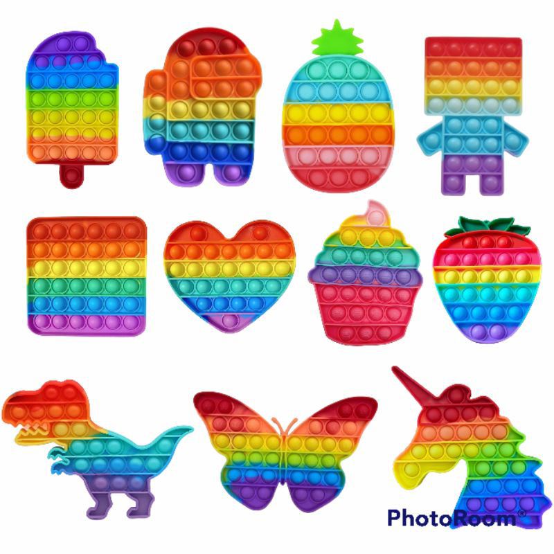 Pop it Jumbo Pop it Character Rainbow Pop it Butterfly Ice cream Cup ...