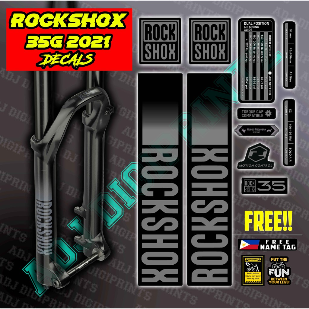 ROCKSHOX 35G 2021 FORK Decals Sticker for MTB | Shopee Singapore