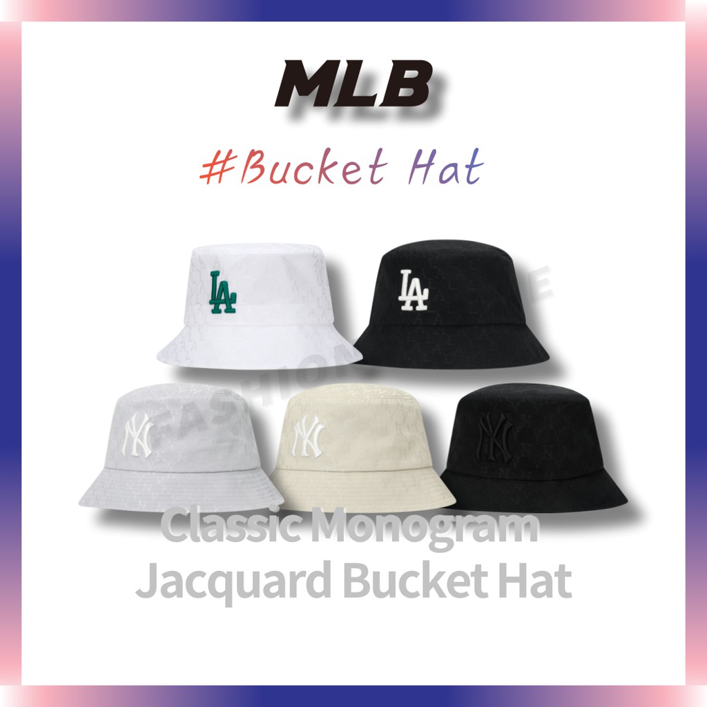 MLB KOREA Classic Monogram Jacquard Bucket Hat 32CPH3111 | Shopee Singapore
