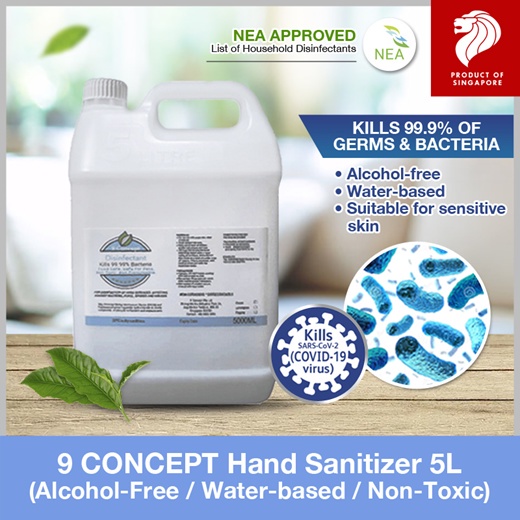 🔥NEA APPROVED🔥9 Concept ALCOHOL FREE 5L Hand Sanitizer 🔥SG Brand🔥 Able ...