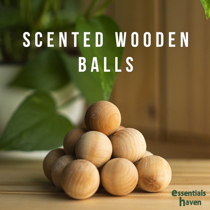Aromatherapy Scented Wooden Balls (Essentials Haven) | Shopee Singapore