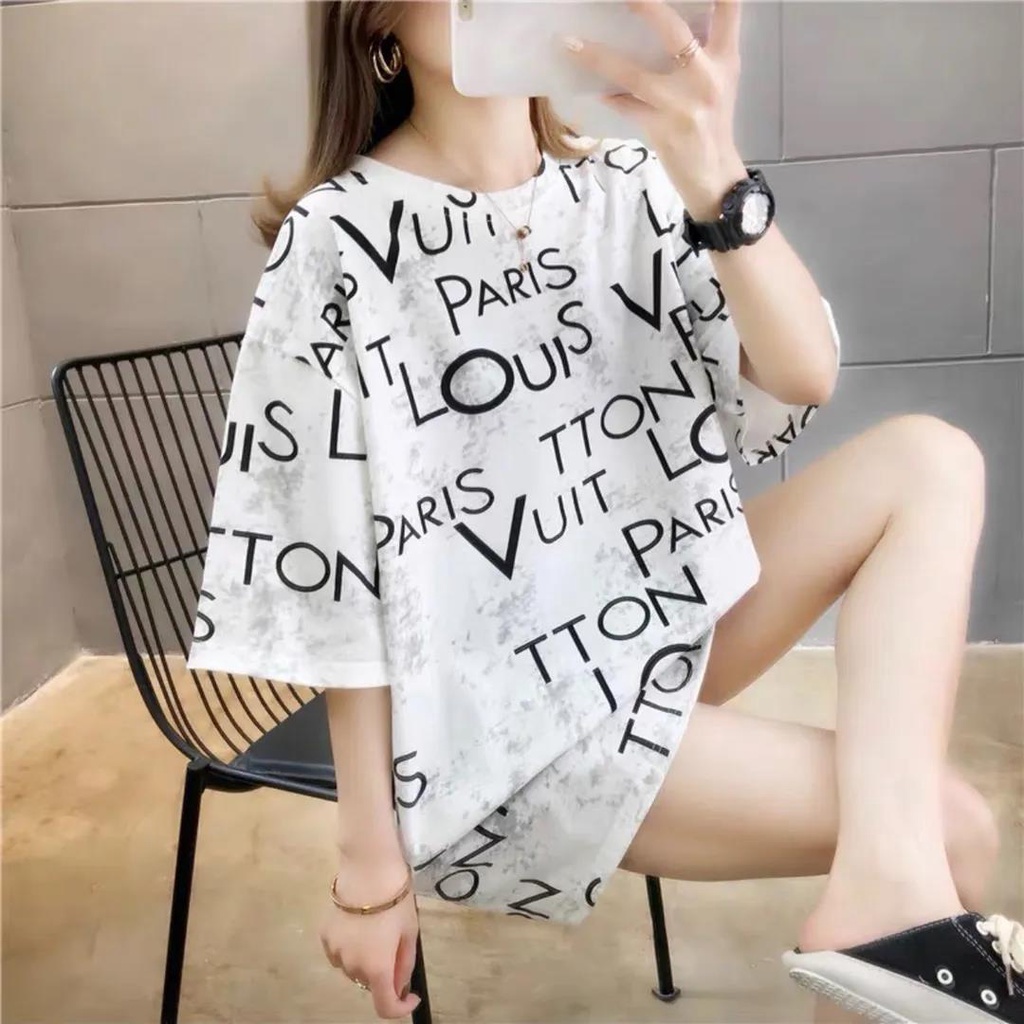 【Plus Size】(40-150kg) Korean Women Short-sleeved Oversized T-shirt ...