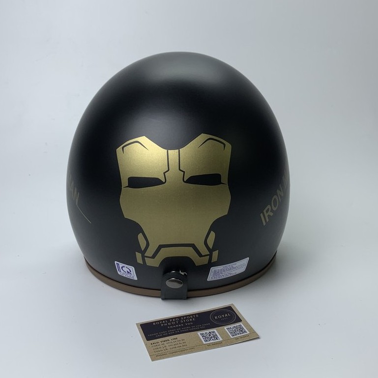 Iron MAN 3/4 Helmet with High Quality Brown Edge - Motorcycle ...