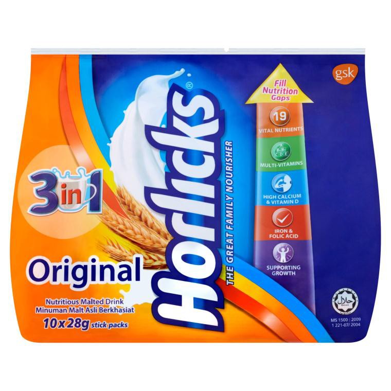 Horlicks Original Malted Drink (3in1) 10x28g | Shopee Singapore