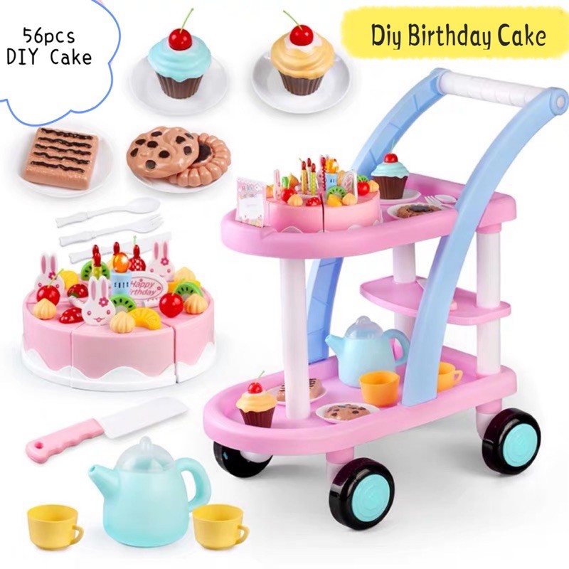DIY Trolley Birthday Cake Toys Kids Trolley Playset Pretend Play DIY ...