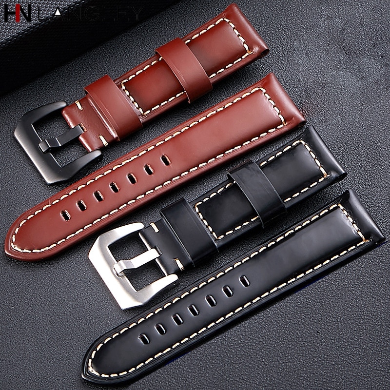 High Quality Smooth Watch Band for Panerai Style Men's Genuine Leather ...