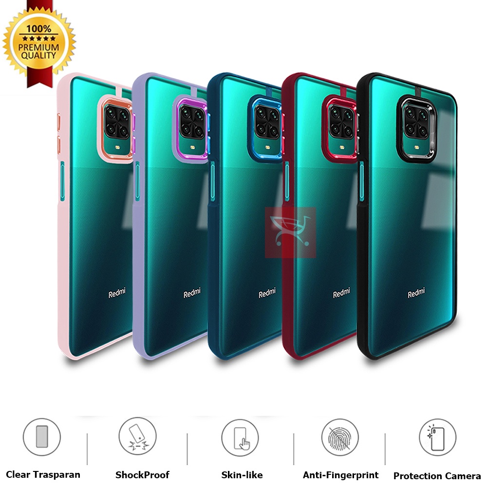 Case Xiaomi Redmi note 9 pro Hybrid Chrome Transparent Clear Casing ...