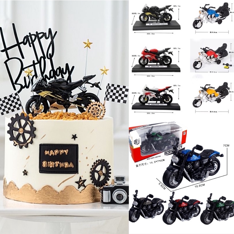 IMOCHI Motorcycle Alloy Harley cake Decoration Model Decoration motor ...
