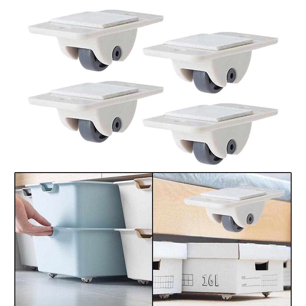 4PCS Adhesive Casters Storage Box Wheel Roller Castor | Shopee Singapore