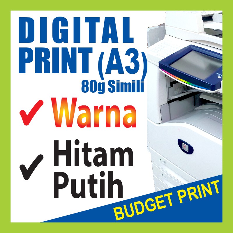 Digital Print A3, Laser (80g Simili) Document, Booklet, Risalah, Flyers ...