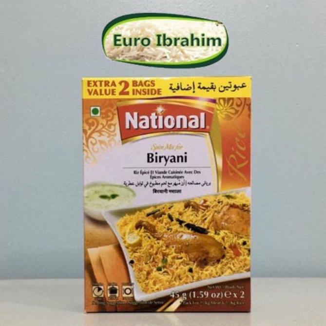 NATIONAL BIRYANI DOUBLE PACK 45GM (2 bags inside the box) | Shopee ...
