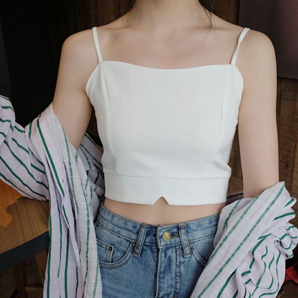 Crop Top Tank Short Singlet Inner Wear | Shopee Singapore