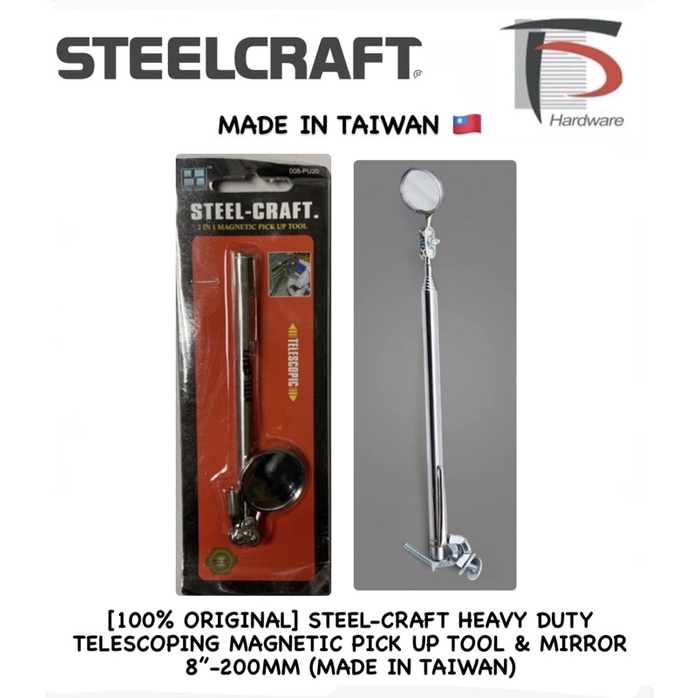 STEEL-CRAFT HEAVY DUTY TELESCOPING MAGNETIC PICK UP TOOL & MIRROR 8 ...