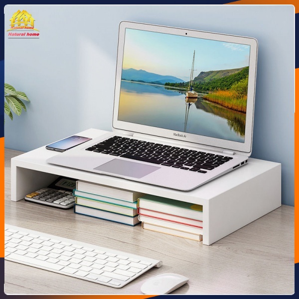 Wooden Monitor Stand Computer Monitor Elevated Rack Office Desk Surface ...