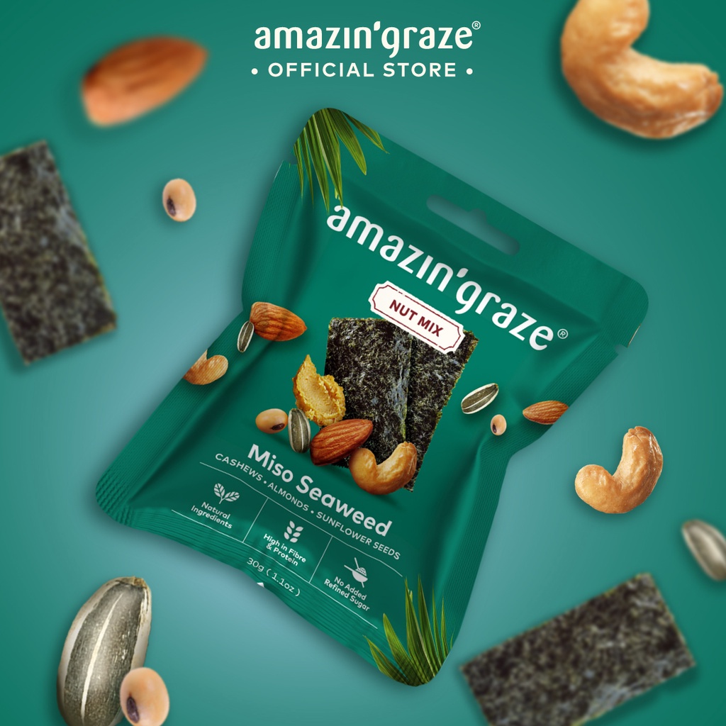 [GWP NOT FOR SALE] Amazin' Graze Mini Miso Seaweed Nut Mix 30g | Shopee ...