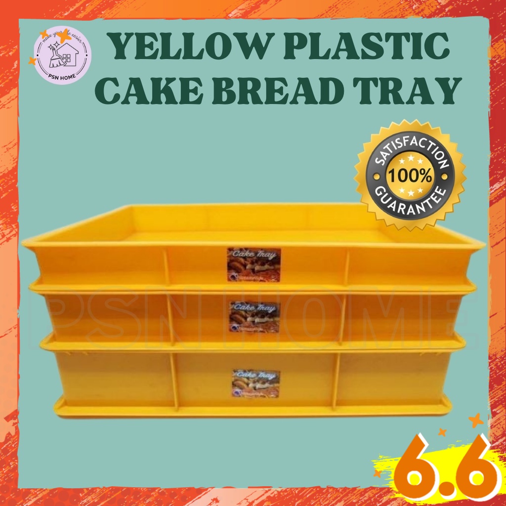 Plastic Container Tray Bakery Food Dulang Plastik Yellow, Plastic Cake ...