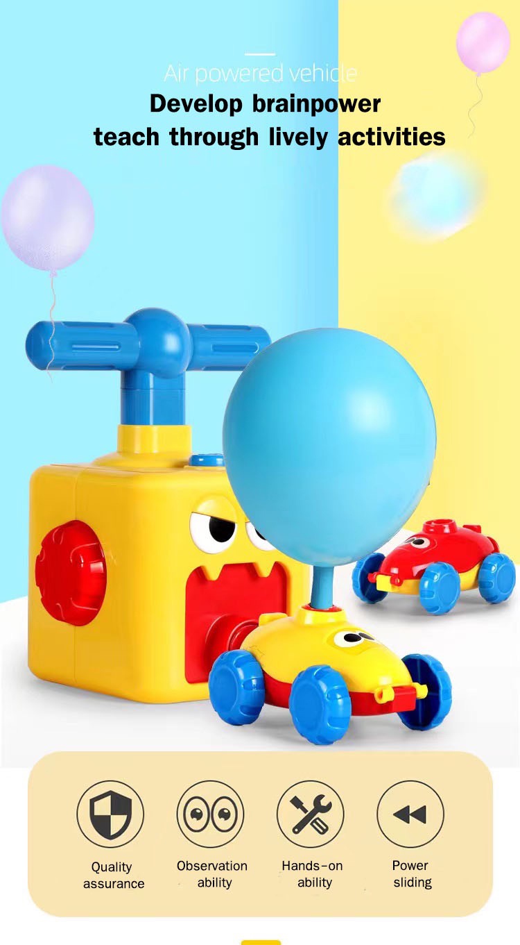 Toy Balloon Powered Car with Rocket Launcher Electric Balloons Launch ...