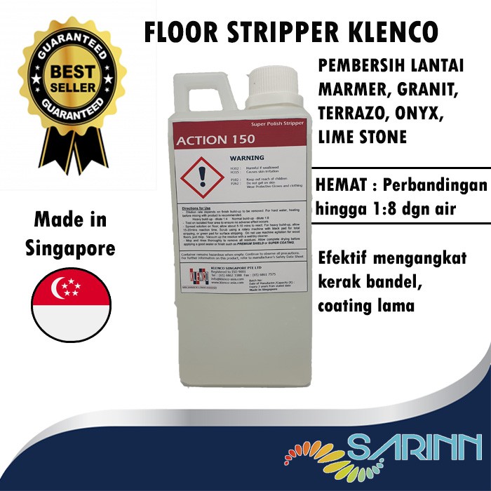 FLOOR CLEANER FLOOR STRIPPER KLENCO ACTION 150 CONCENTRATE FOR MARBLE ...
