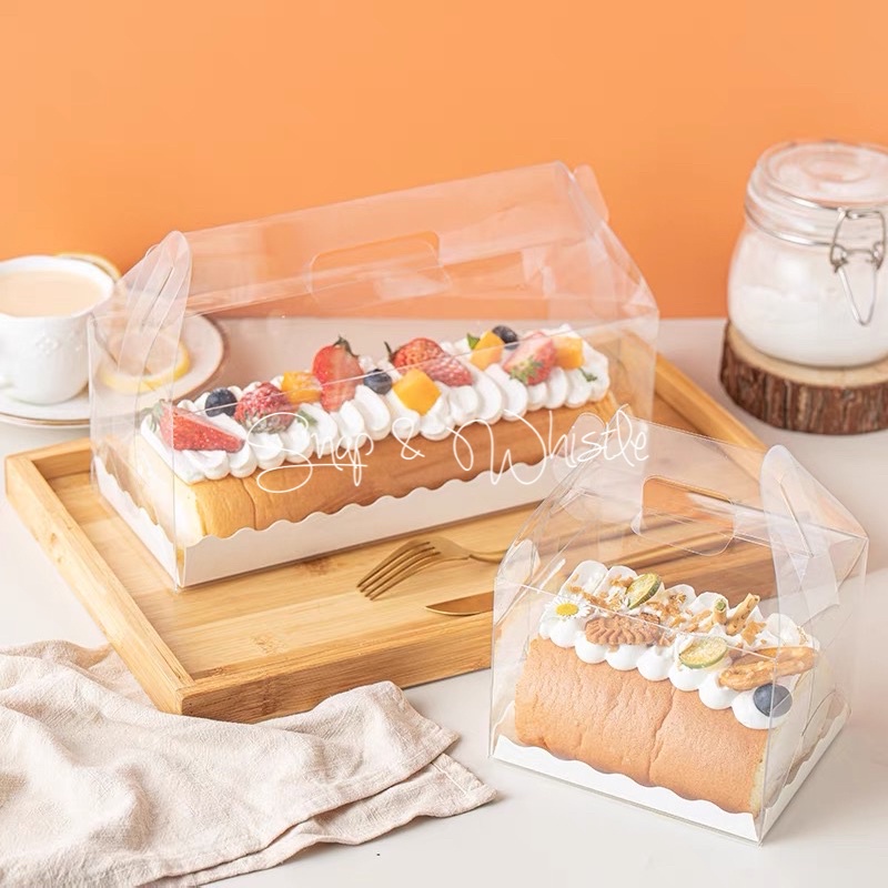 Transparent Cake Box Swiss Roll Box Kek Tapak Kuda Kek Lapis Kotak Kek ...