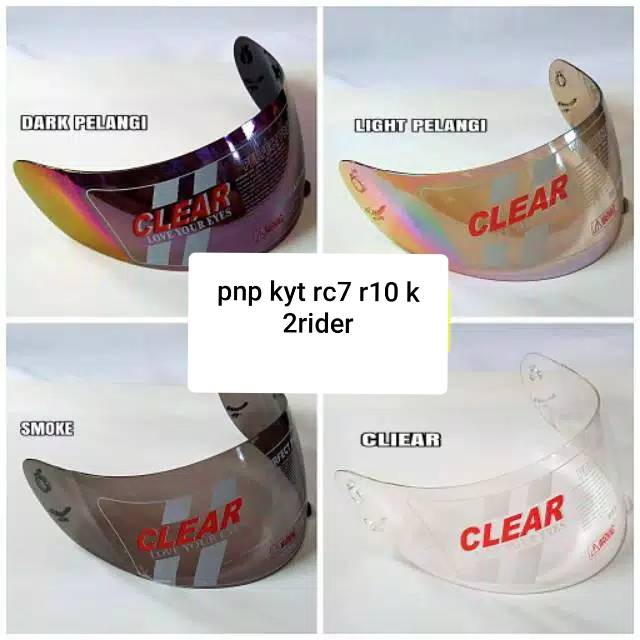 Kyt rc7 Helmet visor KYT RC7 k2r R10 Rainbow CLEAR Helmet visor ...
