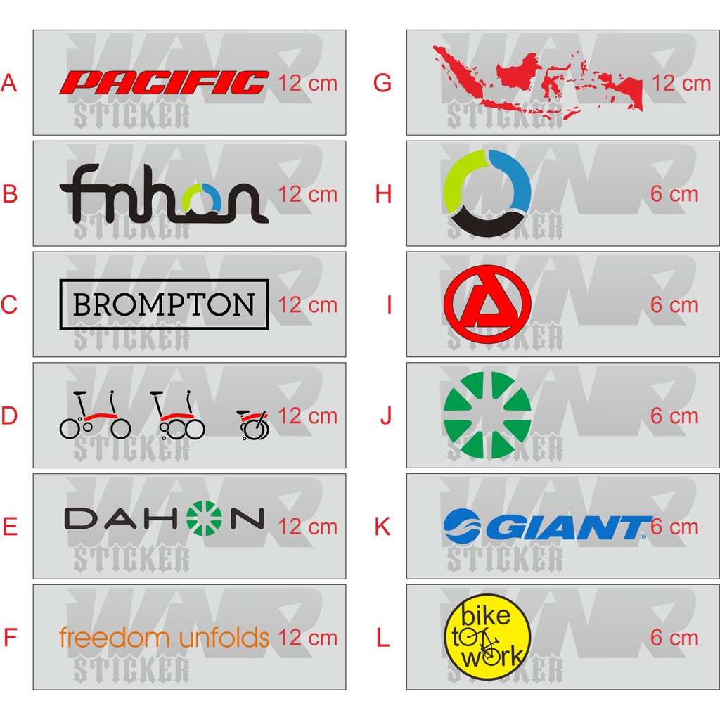BROMTON DAHON FNHON PETA INDONESIA BIKE STICKER | Shopee Singapore